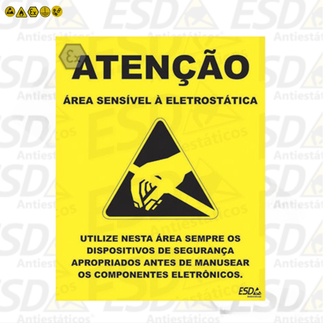 Cartaz Adesivo Área ESD • ESD Antiestáticos