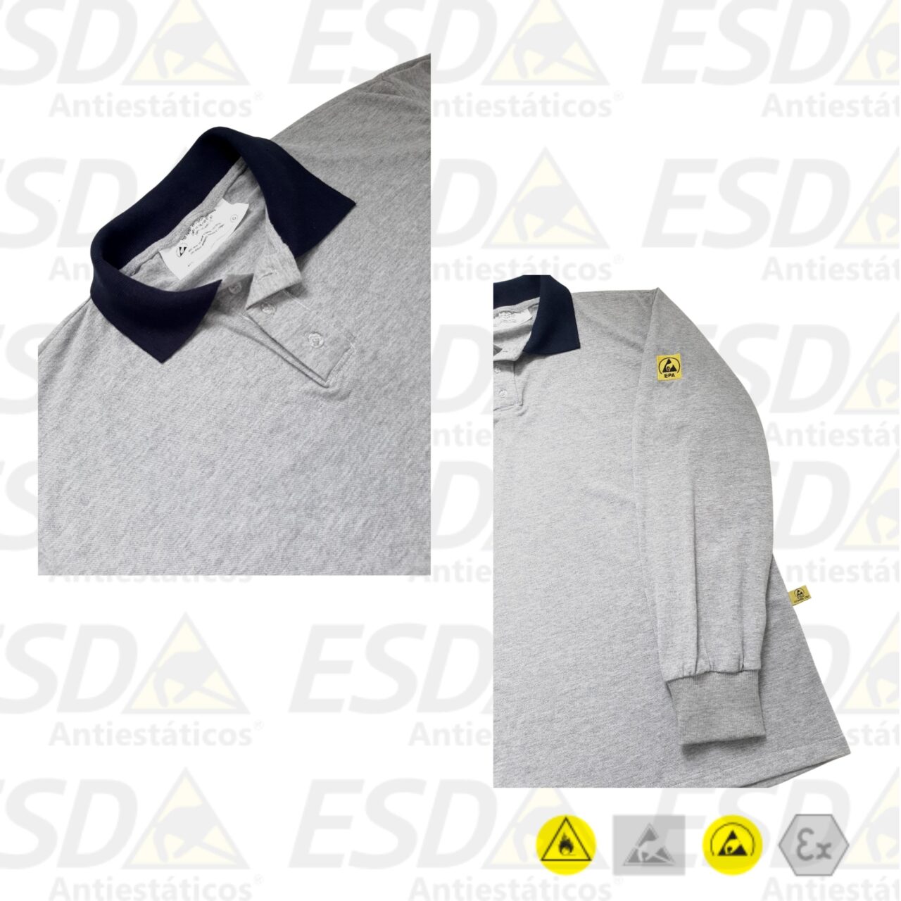 Camiseta Polo ESD Manga Longa • ESD Antiestáticos