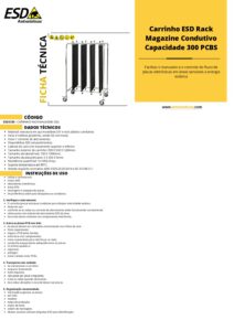 ficha técnica Carrinho ESD Rack Magazine Condutivo Capacidade 300 PCBS ...