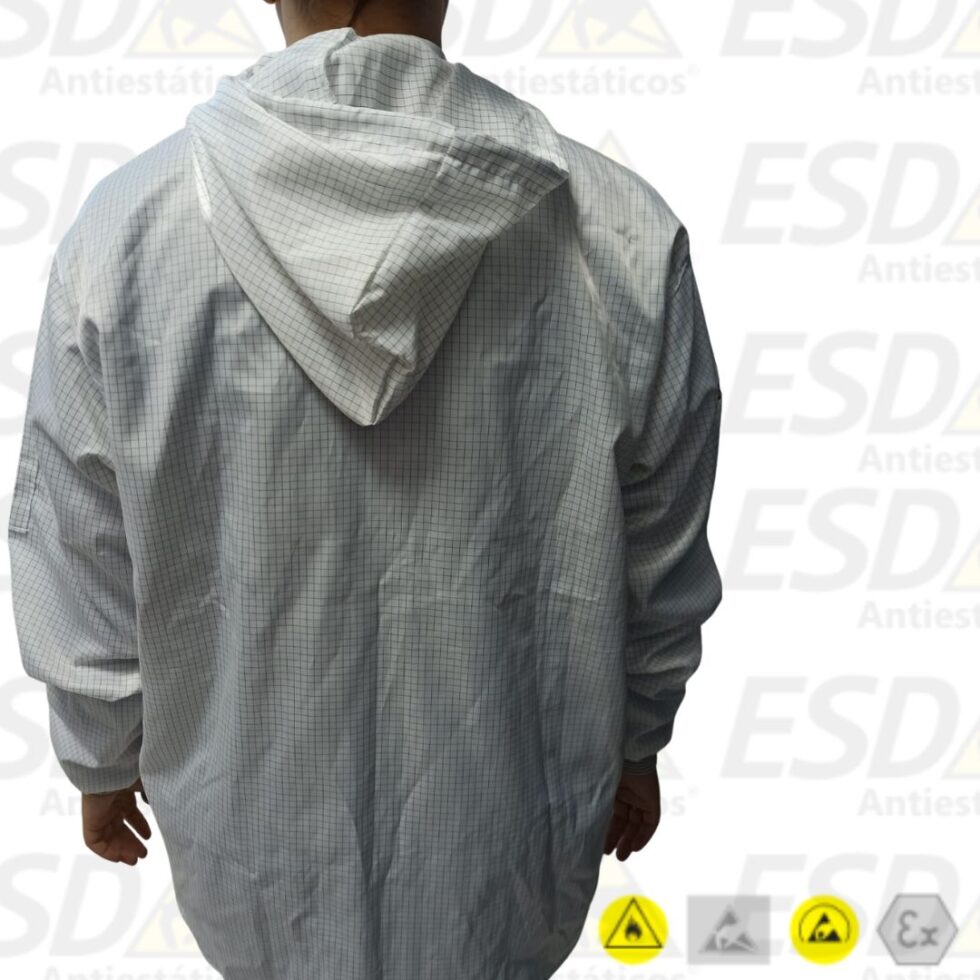 JAQUETA ESD BRANCA TECIDO POLIESTER • ESD Antiestáticos
