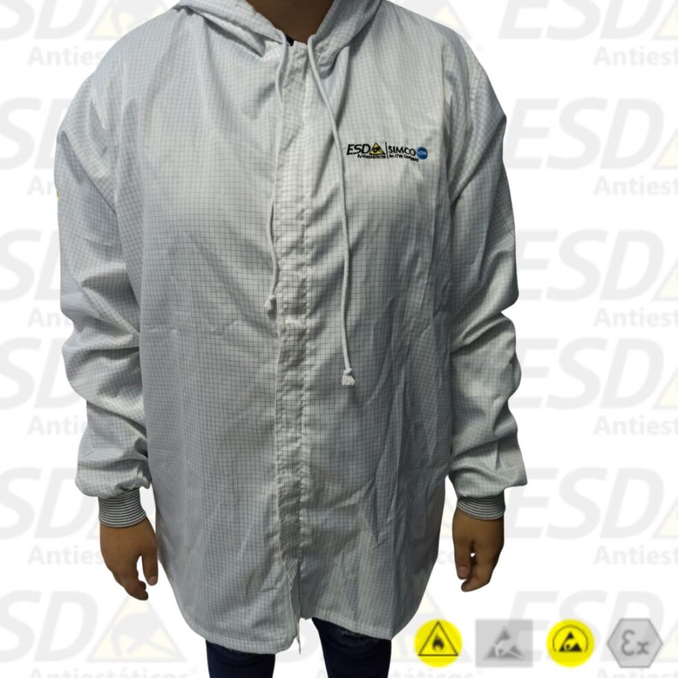 JAQUETA ESD BRANCA TECIDO POLIESTER • ESD Antiestáticos