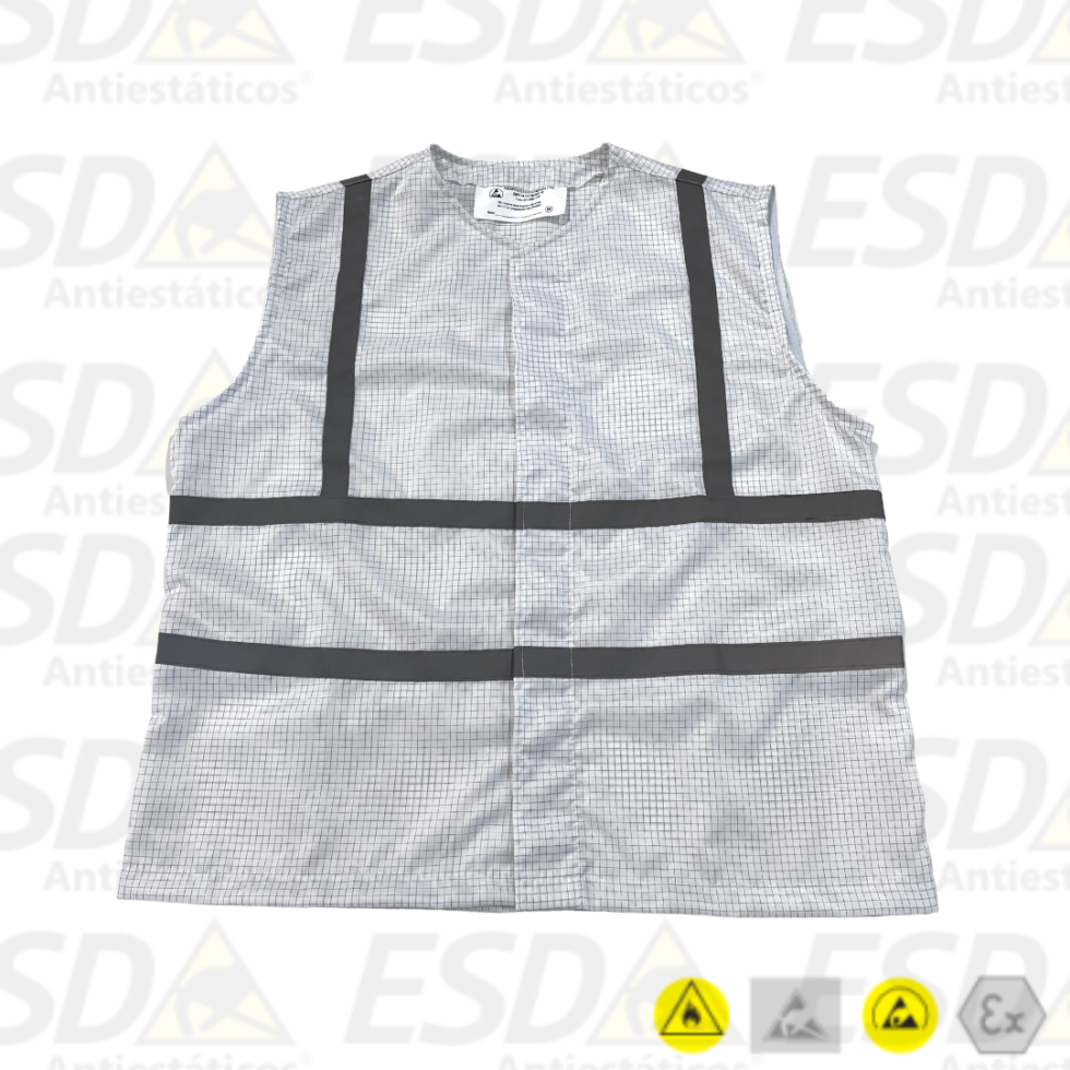 Colete ESD com faixa refletiva • ESD Antiestáticos