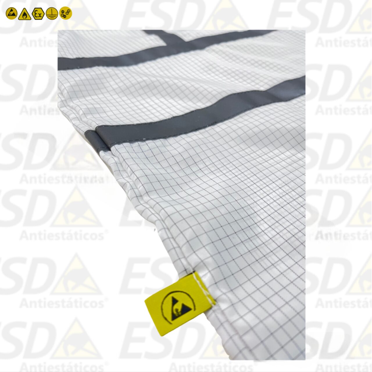 Colete ESD com faixa refletiva • ESD Antiestáticos