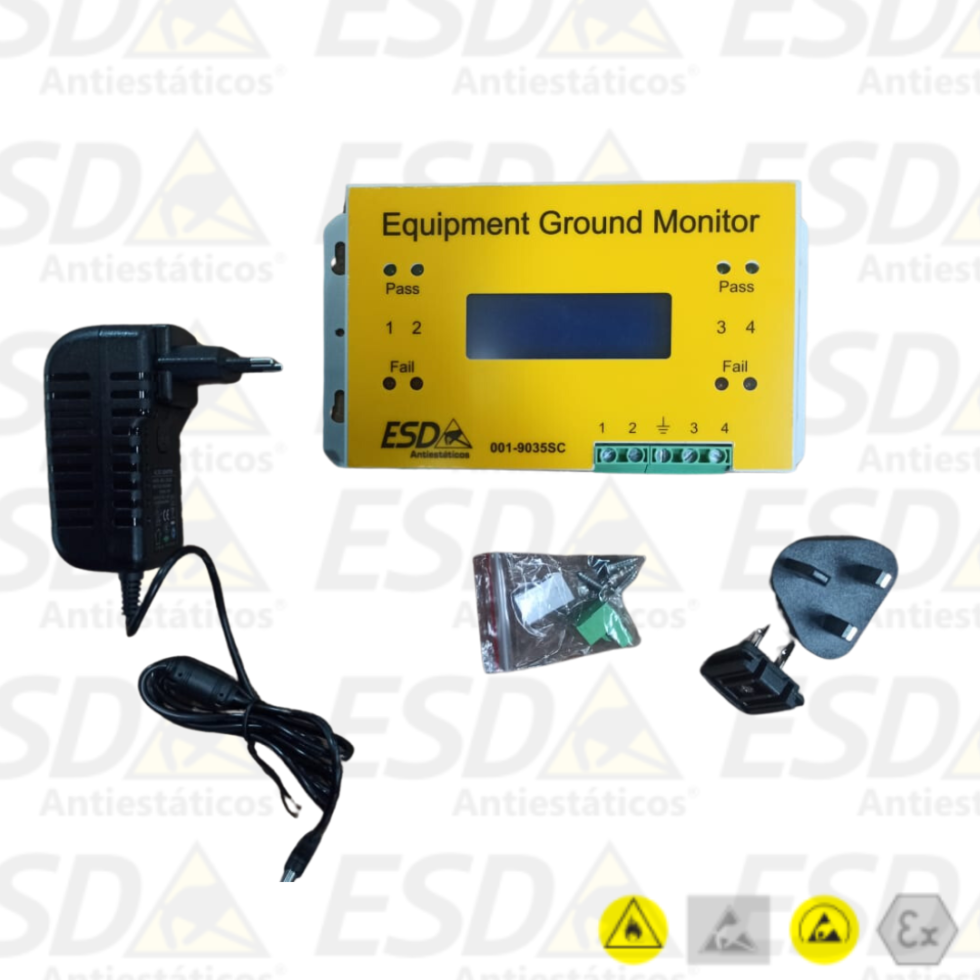 Monitor de aterramento continuo com Display 001-9035SC • ESD Antiestáticos